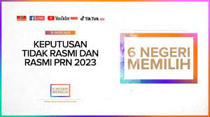 Keputusan rasmi (dan tidak rasmi) PRN 2023